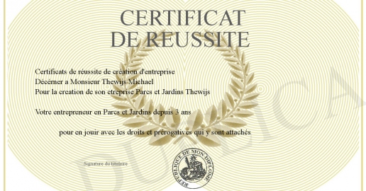 Certificat de reussite