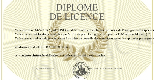Diplome de licence
