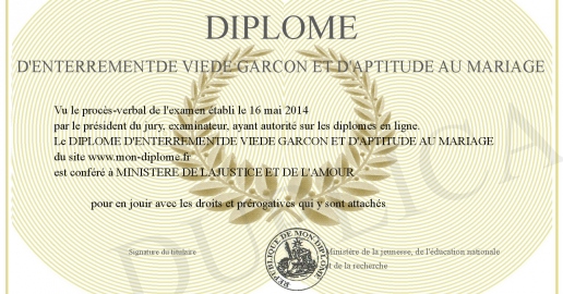 DIPLOME D ENTERREMENTDE VIEDE GARCON ET D APTITUDE AU MARIAGE