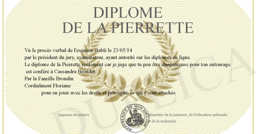 Diplome de la Pierrette