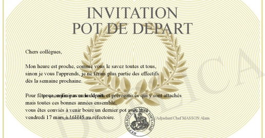 INVITATION POT DE DEPART