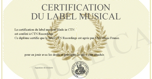 certification du label musical