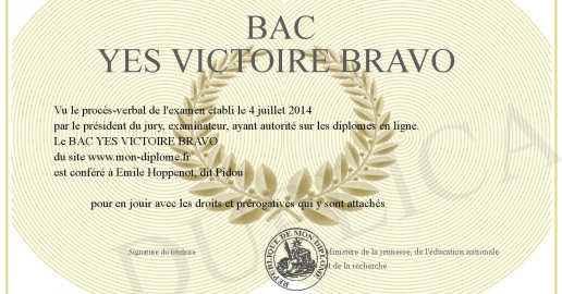 BAC YES VICTOIRE BRAVO