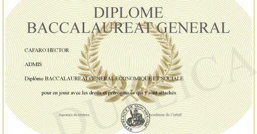 Diplome BACCALAUREAT GENERAL