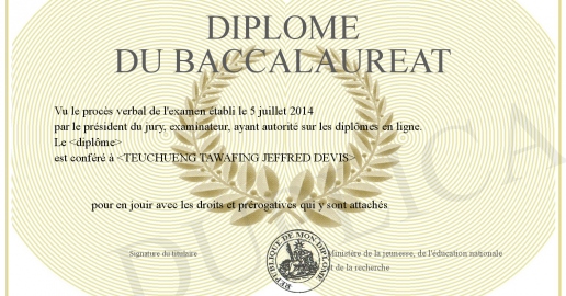Diplome du baccalaureat
