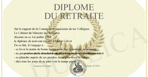 Diplome du Retraite