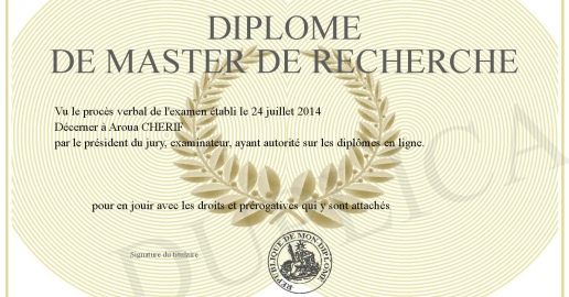 Diplome de Master de Recherche