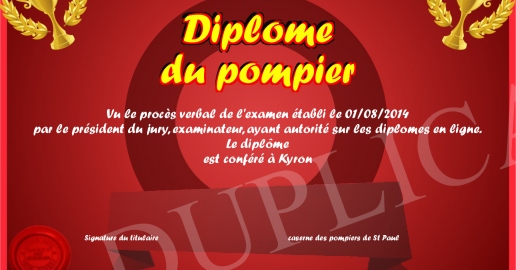 Diplome du pompier