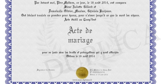 Acte de mariage