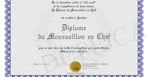 Diplome du Moussaillon en Chef