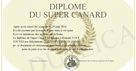 Diplome du Super Canard