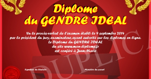 Diplome du GENDRE IDEAL