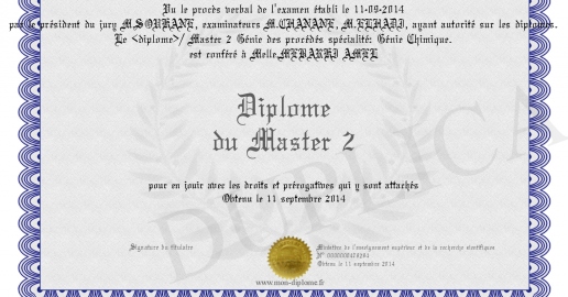 Diplome du Master 2