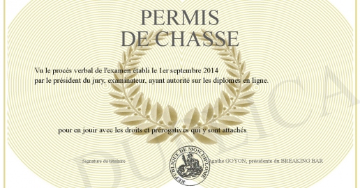 PERMIS DE CHASSE