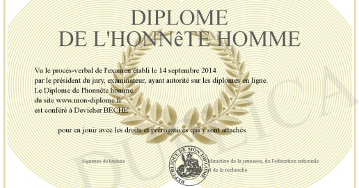 Diplome de l'honnete homme