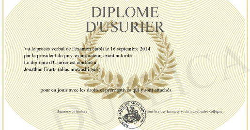 Diplome d Usurier
