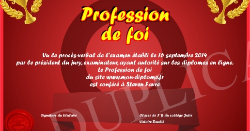 Profession de foi