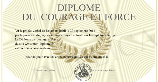 Diplome du courage et force