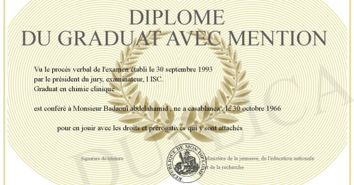 Diplome du graduat avec mention