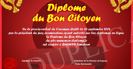 Diplome du Bon Citoyen