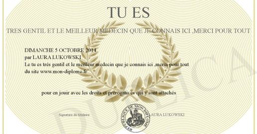 tu es tres gentil et le meilleur medecin que je connais ici merci pour tout