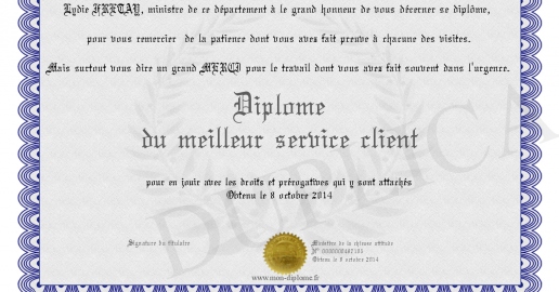 Diplome du meilleur service client