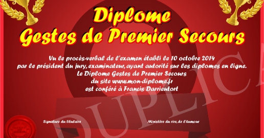Diplome Gestes de Premier Secours