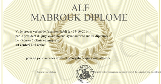 Alf mabrouk diplome