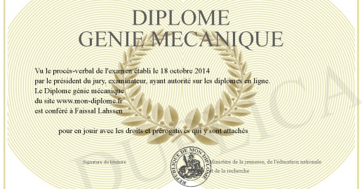 Diplome genie mecanique