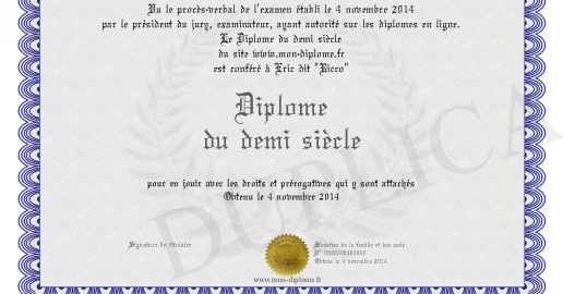 Diplome du demi siecle