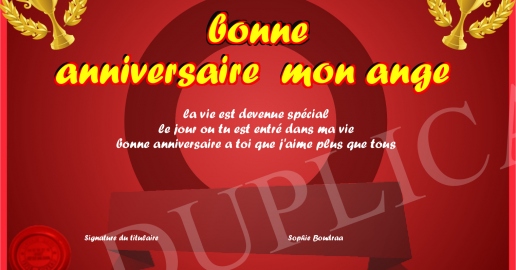 bonne anniversaire mon ange