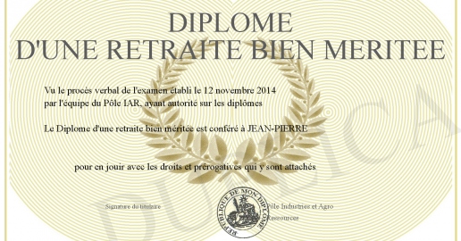 Diplome d une retraite bien meritee