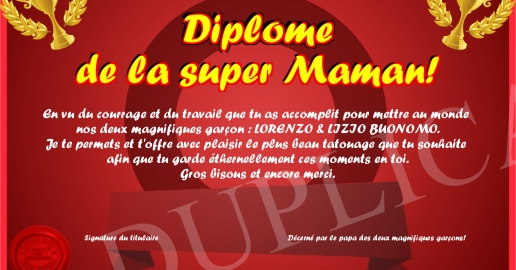 Diplome de la super Maman!