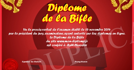 Diplome de la Bifle