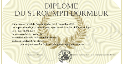 Diplome Du STROUMPH DORMEUR