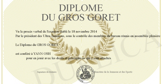 Diplome du GROS GORET