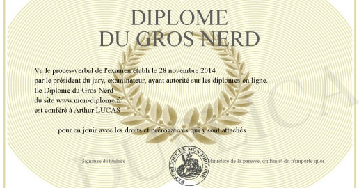 Diplome du Gros Nerd