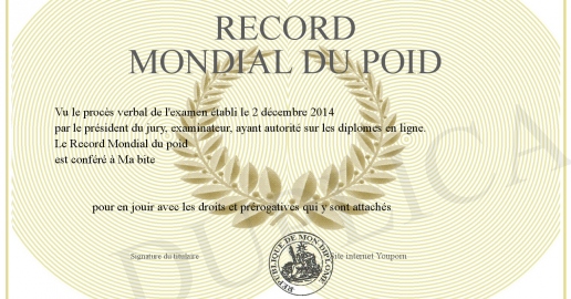 Record Mondial du poid
