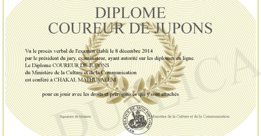 Diplome COUREUR DE JUPONS