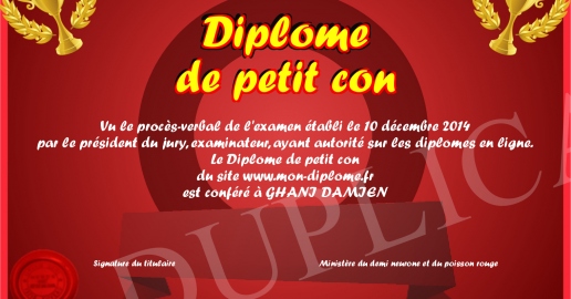Diplome de petit con