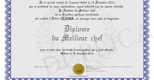 Diplome du Meilleur chef