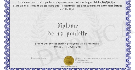 diplome de ma poulette