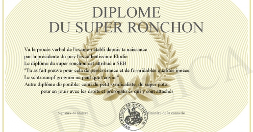 Diplome du super ronchon