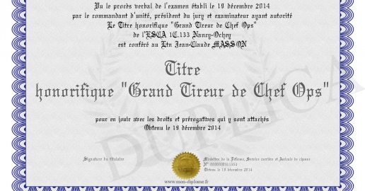 Titre honorifique -Grand Tireur de Chef Ops-