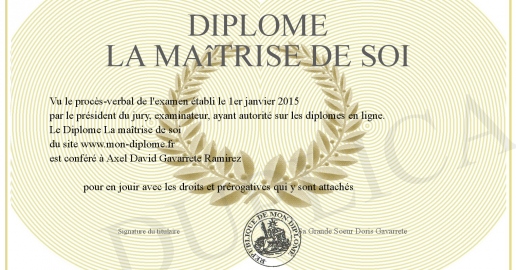 Diplome La maitrise de soi