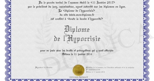 Diplome de l Hypocrisie