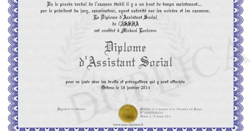 Diplome d Assistant Social