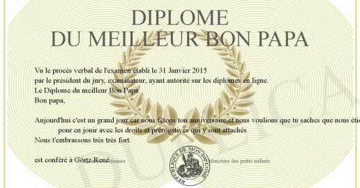 Diplome du meilleur Bon Papa