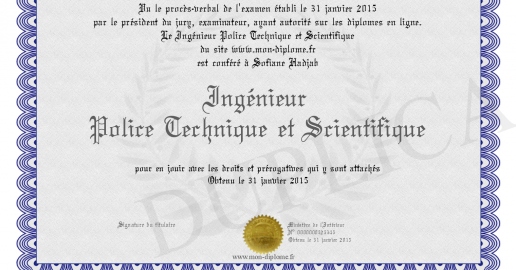 Ingenieur Police Technique et Scientifique