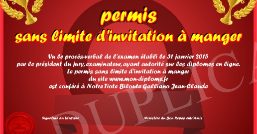 permis sans limite d invitation a manger